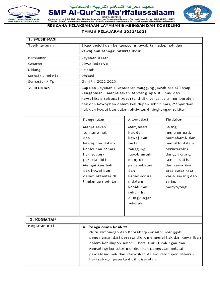 RPL 5 Kesadaran & Tanggung Jawab | PDF