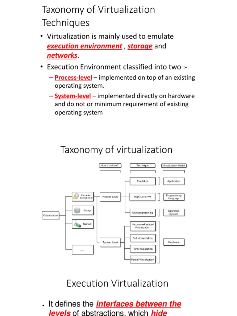15 Session Taxonomy Of Virtualization Techniques Pdf Operating System Virtualization