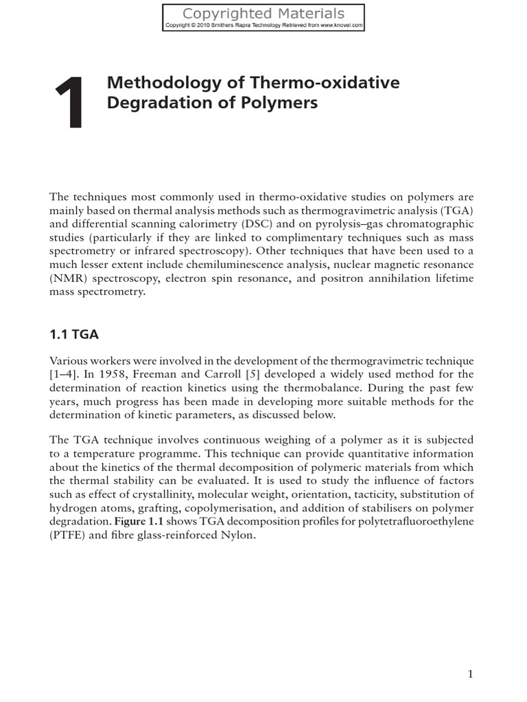 Methodology of Thermo-Oxidative Degradation of Polymers | PDF | Thermogravimetric Analysis ...