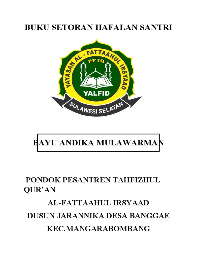 Buku Setoran Hafalan Santri | PDF
