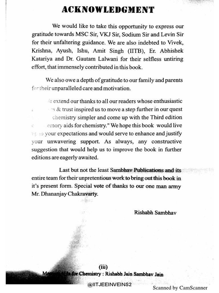 Memory Aids For Chemistry by Rishabh Jain | PDF