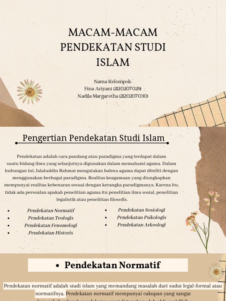 Macam-Macam Pendekatan Dalam Studi Islam | PDF
