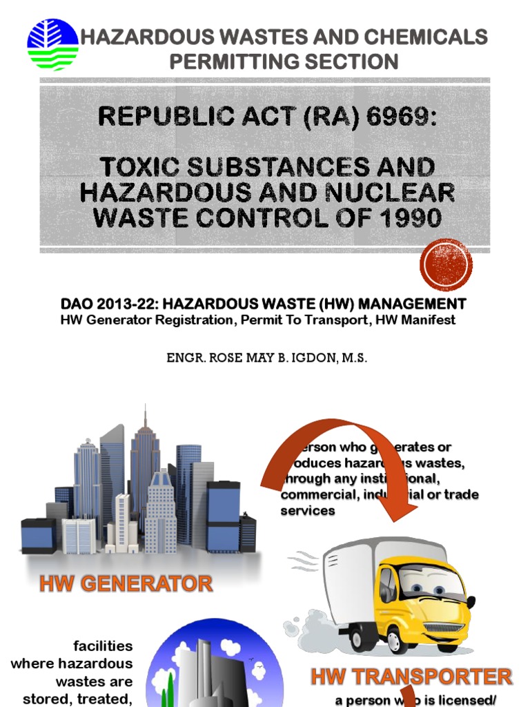 RA 6969 (Online HWMS) | PDF | Hazardous Waste | Waste