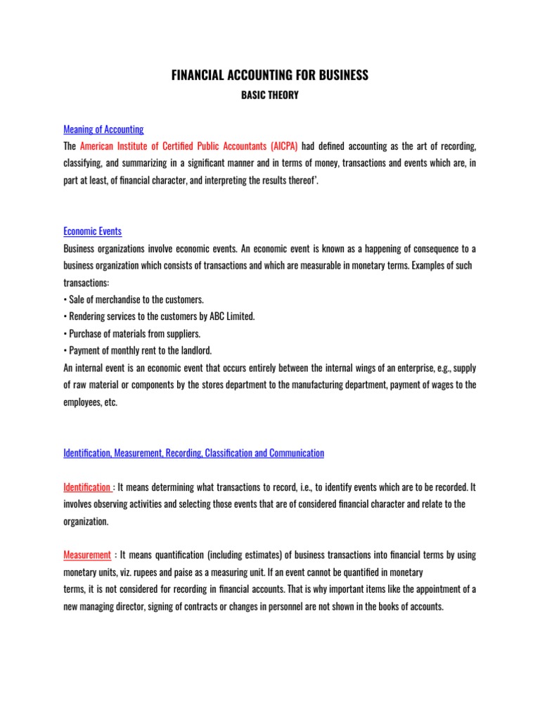 Understanding Financial Accounting Basics | PDF | Finance & Money ...