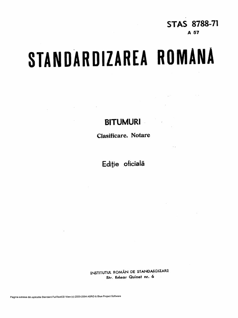 STAS 8788-71 Bitum | PDF