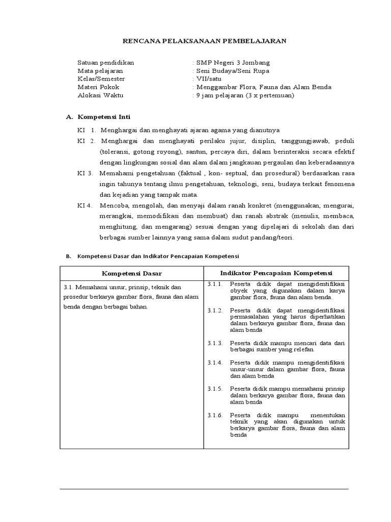 A. RPP Seni Rupa 3.1 | PDF