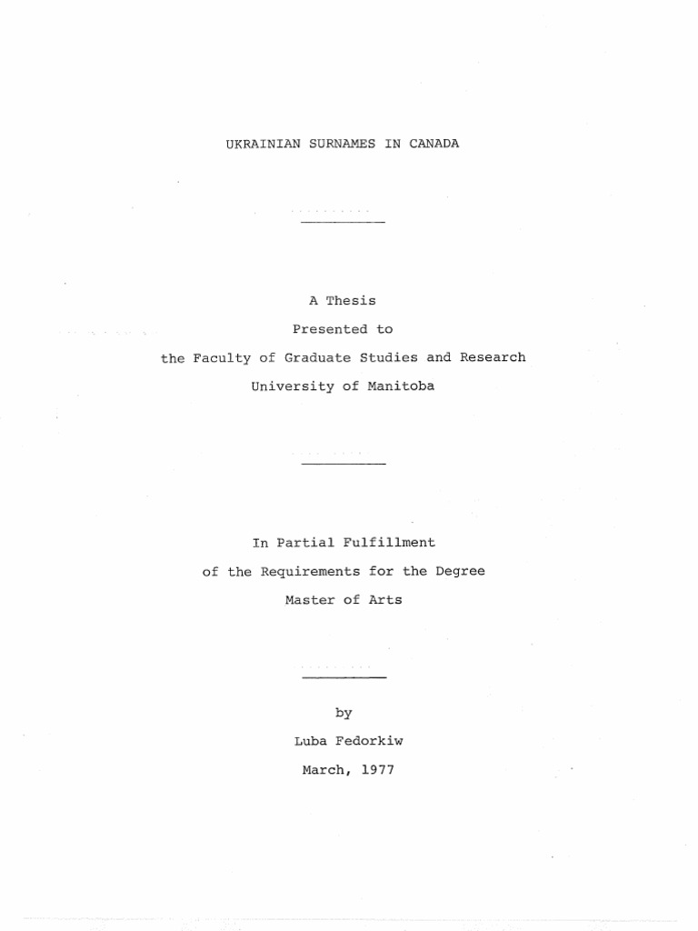 Fedorkiw Ukrainian Surnames | PDF | Slavs | Surname