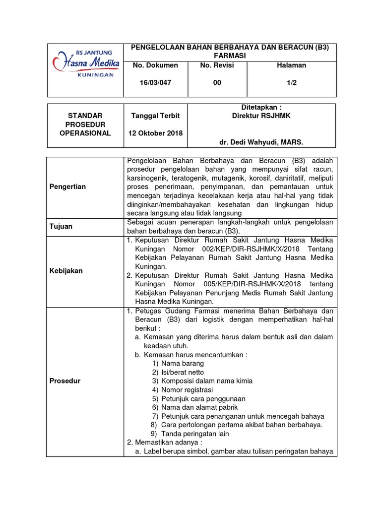 047-Pengelolaan B3 Farmasi | PDF