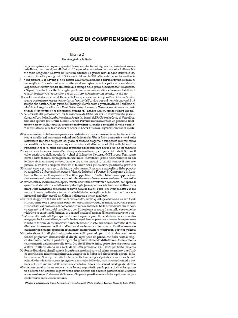 Comprensione Brani | PDF