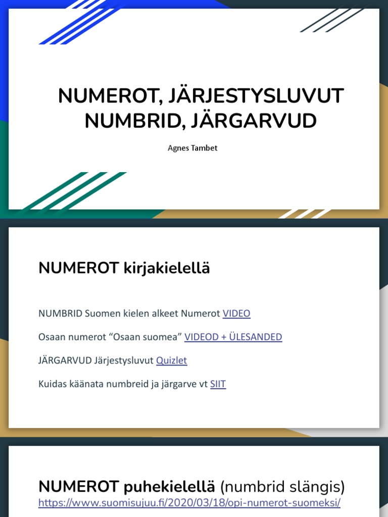 Numerot | PDF
