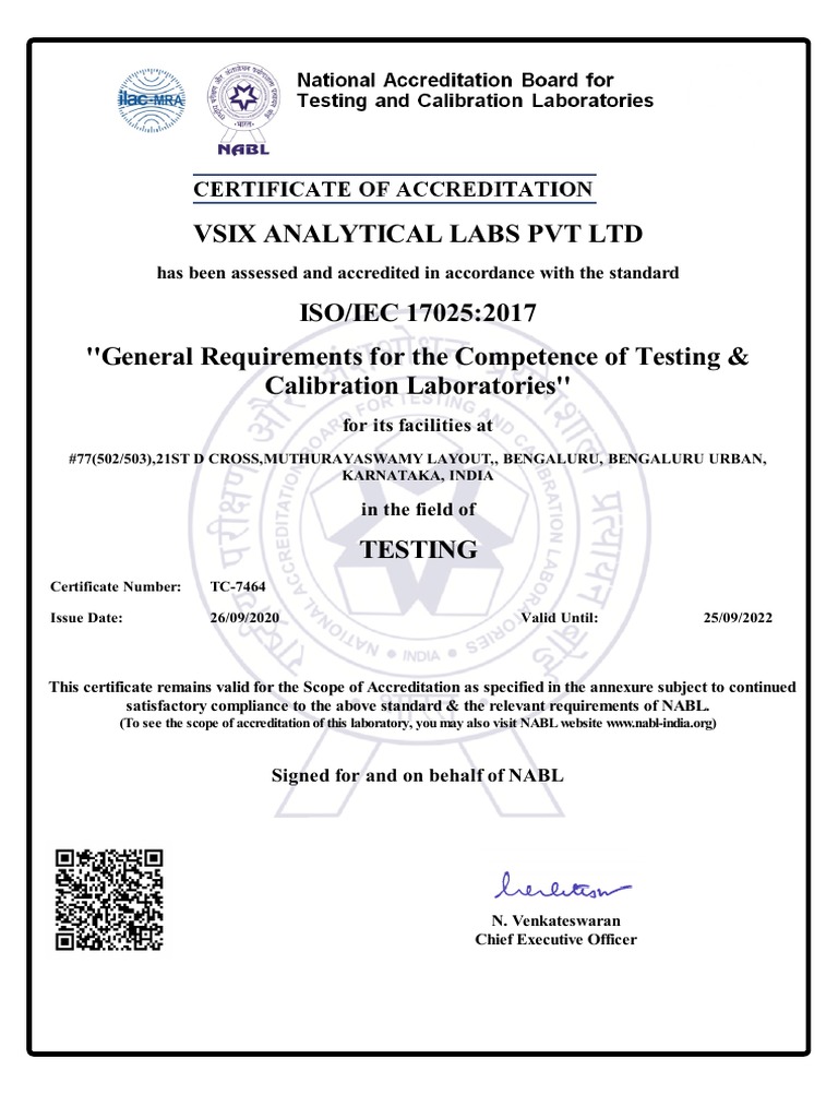 NABL Certificate | PDF