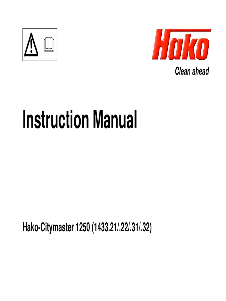 88 10 2993BA Hako Citymaster1250EN | PDF | Trailer (Vehicle) | Vehicles