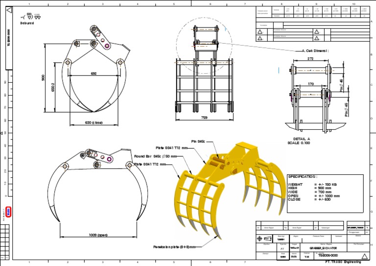 Drawing Grapple Tankos - tgb006 | PDF