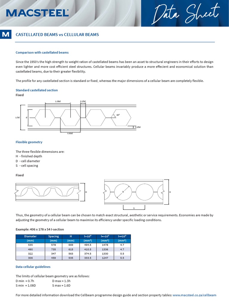 Castellated Beams Vs Cellular Beams | PDF | Beam (Structure) | Economic ...