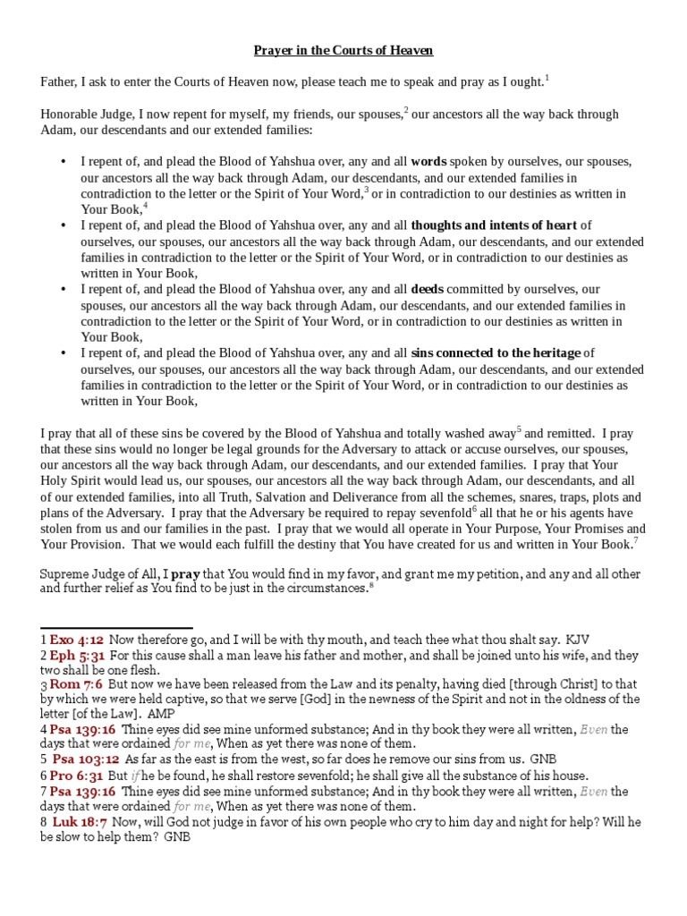 Prayer in The Courts of Heaven | PDF | Adam | Prayer