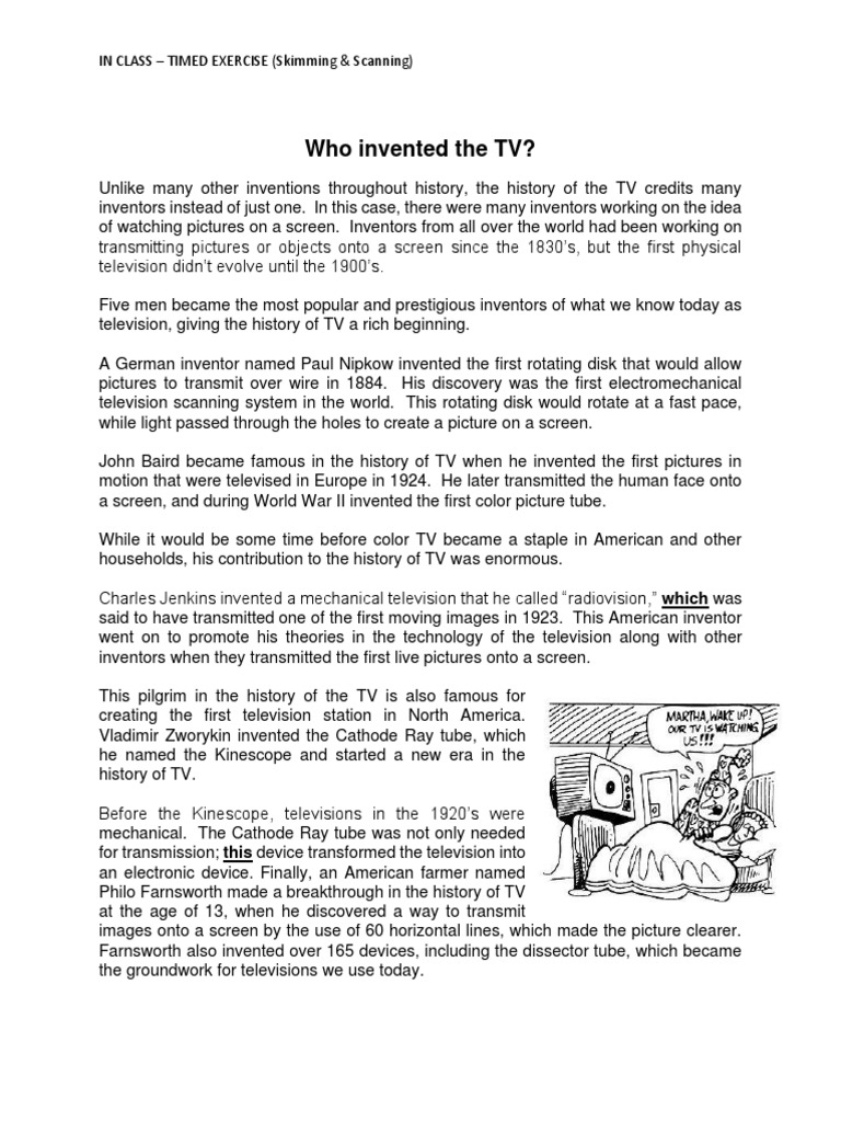 Who Invented The TV | PDF | Television | Information And Communications ...