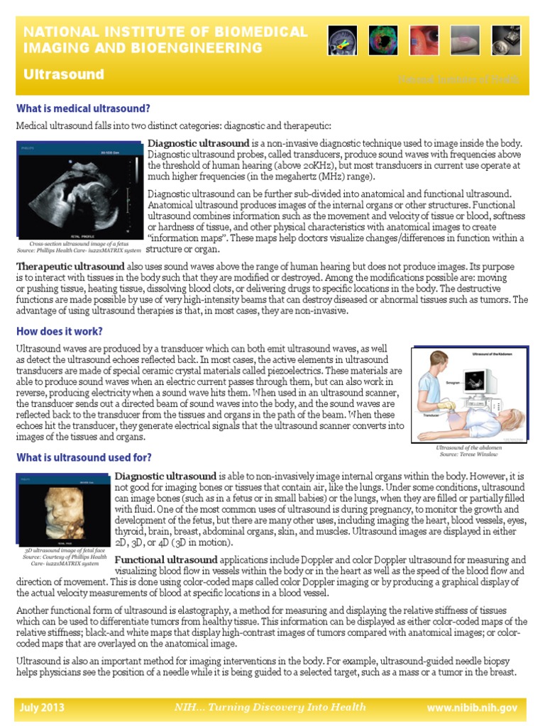 Ultrasound Fact Sheet 508 | PDF | Medical Ultrasound | Medical Imaging