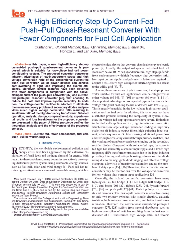 A High-Efficiency Step-Up Current-Fed PushPull Quasi-Resonant Converter ...