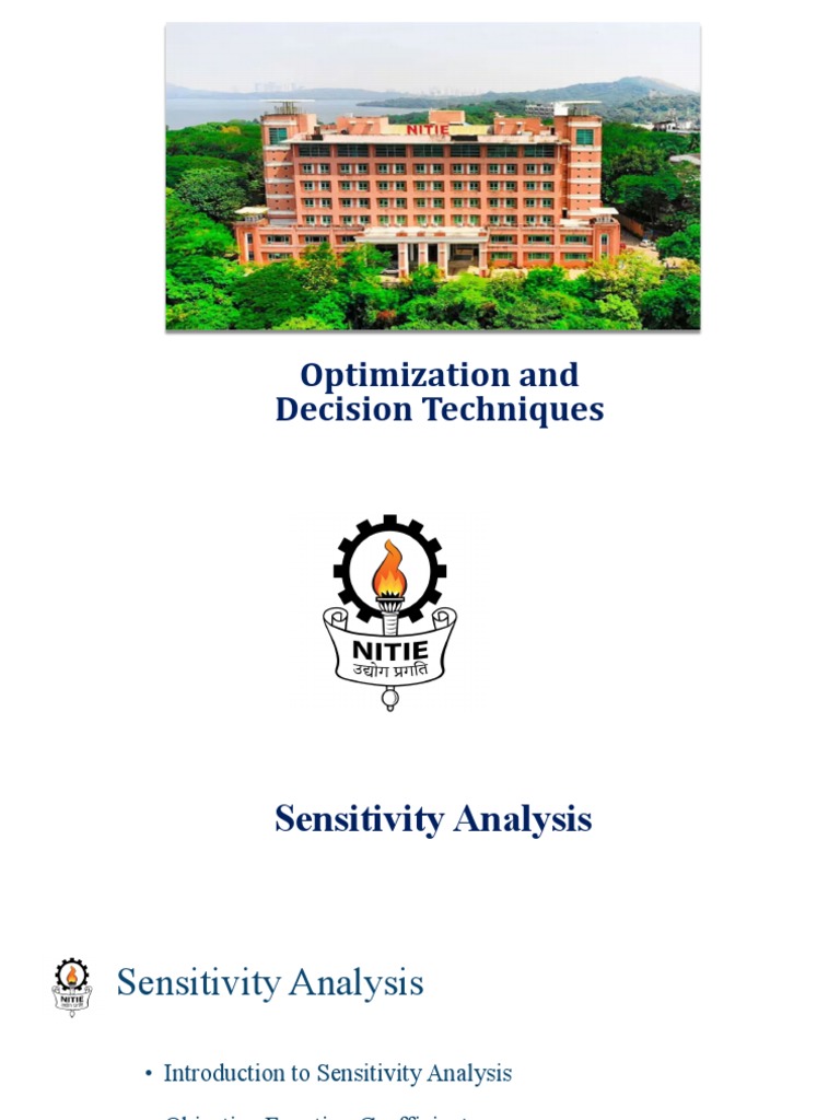 Odt 02 Sensitivity Analysis And Duality Pdf Mathematical Optimization Analysis