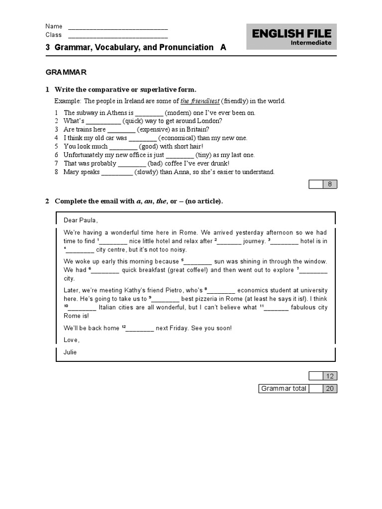 English File Intermediate Unit 3 | PDF | Bus | Traffic