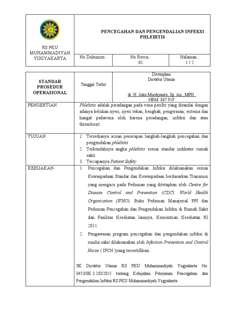 Spo Ppi Phlebitis | PDF | Pengembangan Diri | Kesehatan Holistik