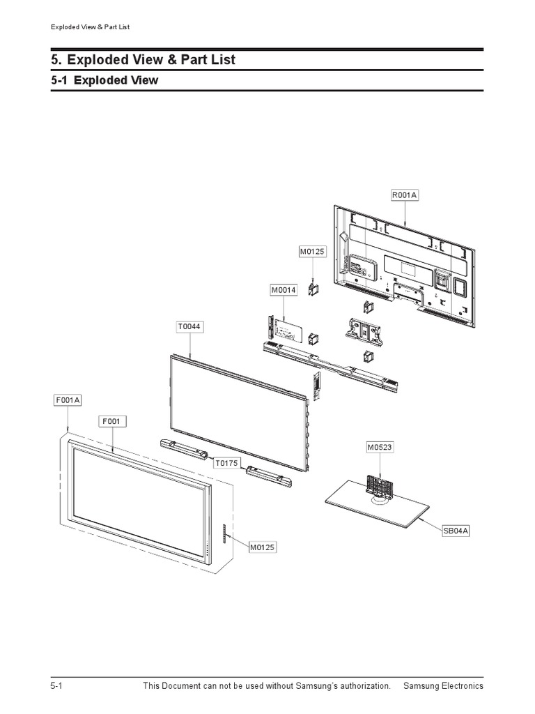 Samsung - PS42C430 - Exploded View & Part List - (SM) | PDF | Manufactured Goods | Electronic ...
