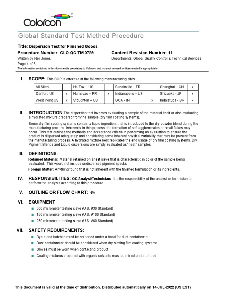 Test Glo-Qc-Tm-0729 | PDF | Mixture | Chemical Substances