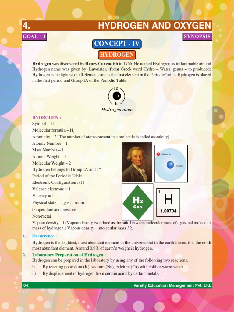 V Class Hydrogen and Oxygen | PDF | Hydrogen | Oxygen
