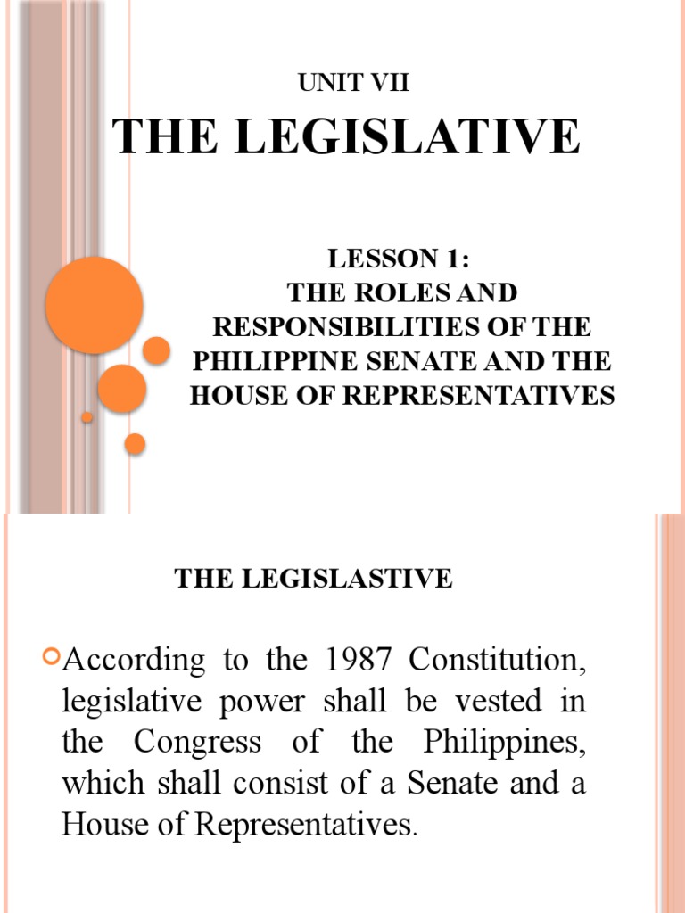 Philippine Congress Roles & Powers | PDF | Bill (Law) | United States ...