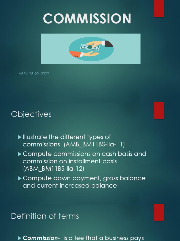 Commission | PDF | Sales | Payments