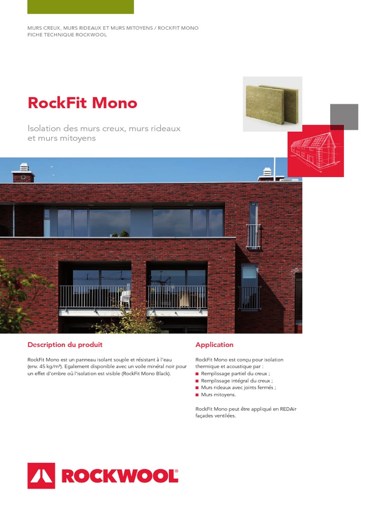 Fiche Technique Rockfit Mono FR | PDF | Mur | Génie du bâtiment