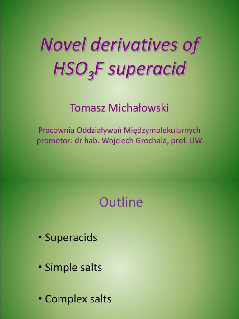 Superacid Salts | PDF | Ph | Sulfuric Acid