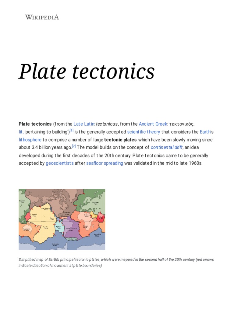 Plate Tectonics - Wikipedia | PDF | Plate Tectonics | Planets Of The Solar System