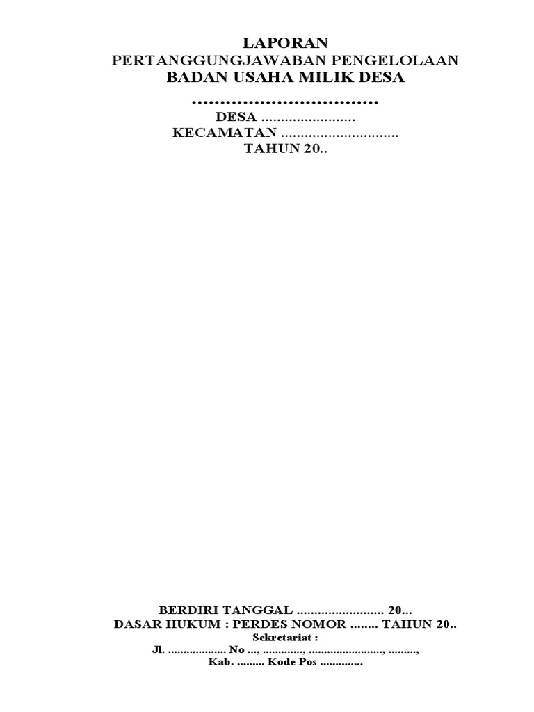 Contoh LPJ Bumdes-1 | PDF