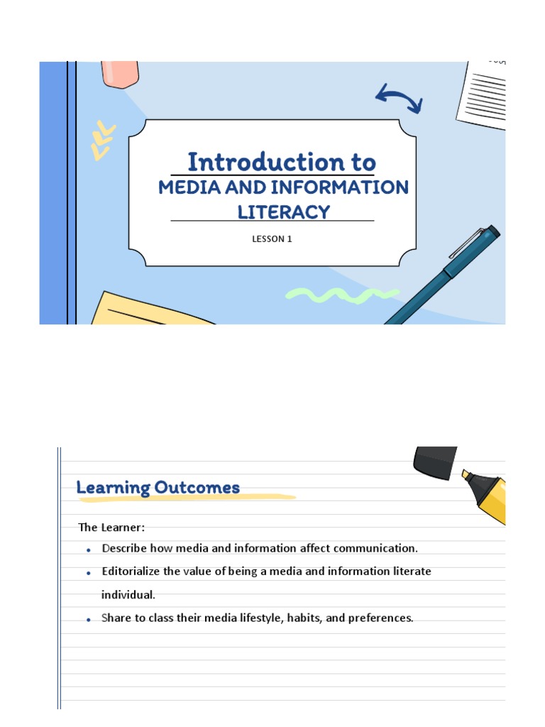 Introduction To: Media and Information Literacy | PDF | Broadcasting ...