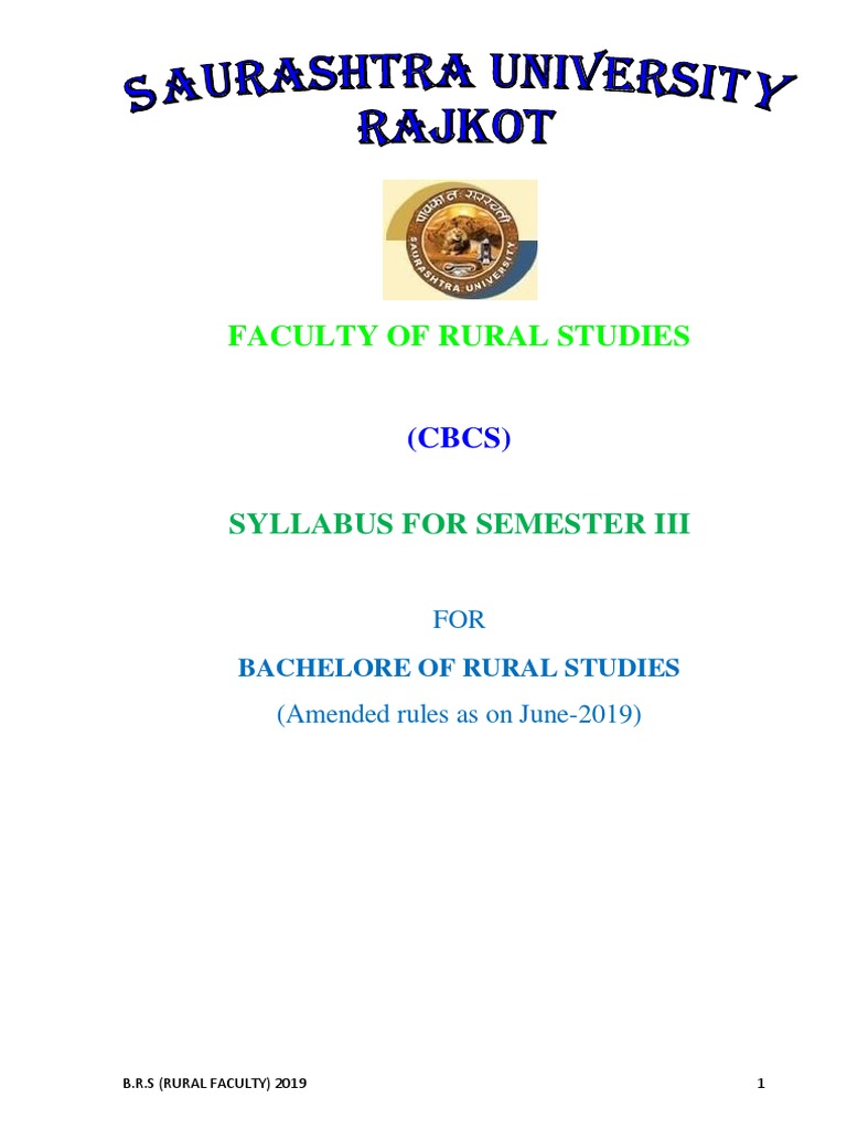 BRS Semester-3 Syllabus 2019 | PDF | Microeconomics | Economics