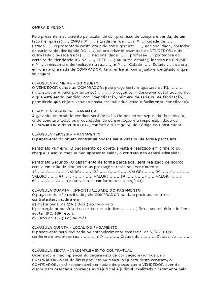 Modelo Contrato 4 | PDF | Cheque (banco) | Economias