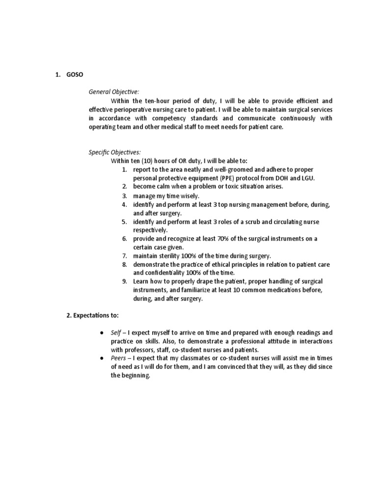 Goso: General Objective | PDF | Anesthesia | Surgery