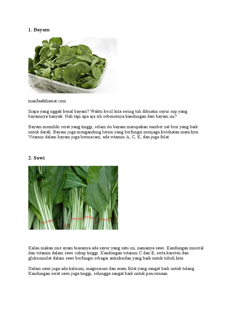 10 Macam Sayuran | PDF