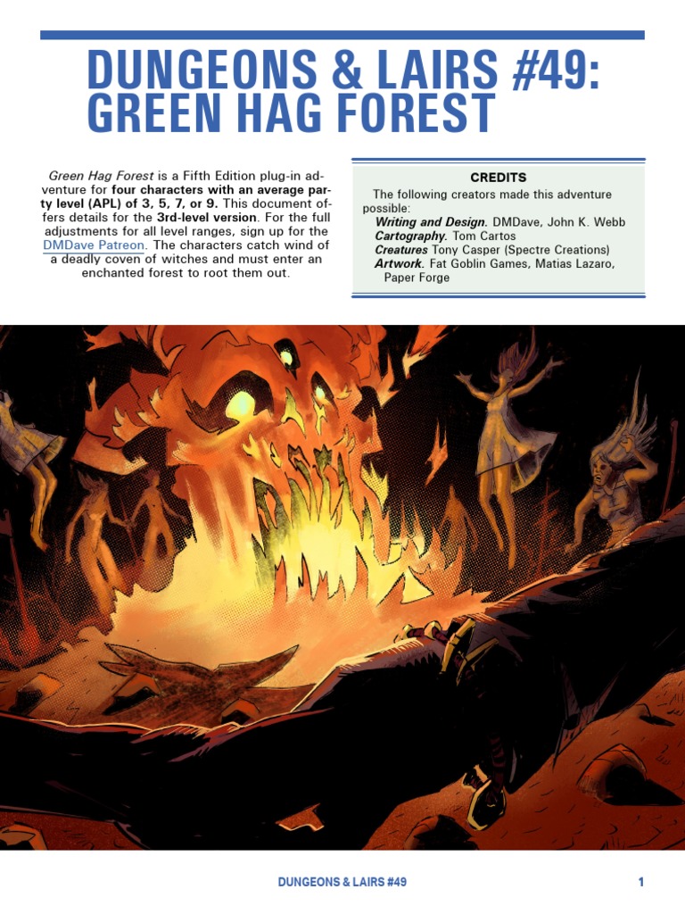 DMDave - Dungeons & Lairs 49 - Green Hag Forest - Free Version | PDF ... DMDave - Dungeons & Lairs 49 - Green Hag Forest - Free Version | PDF ...