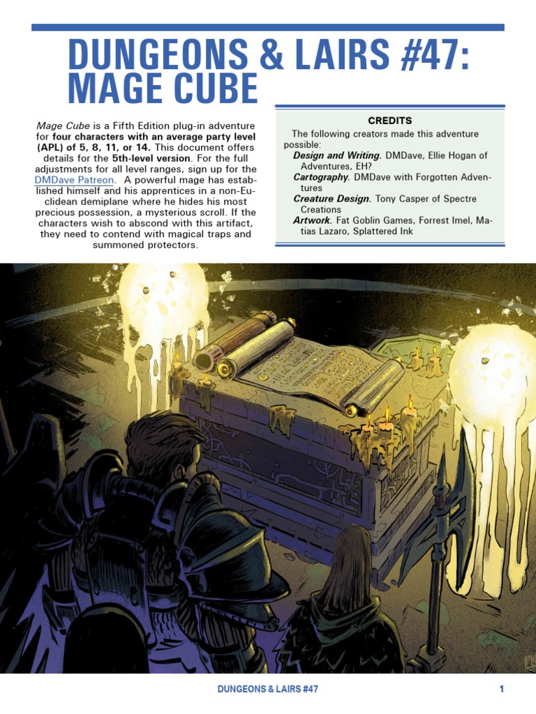 DMDave - Dungeons & Lairs 47 - Mage Cube - Free Version | PDF ...