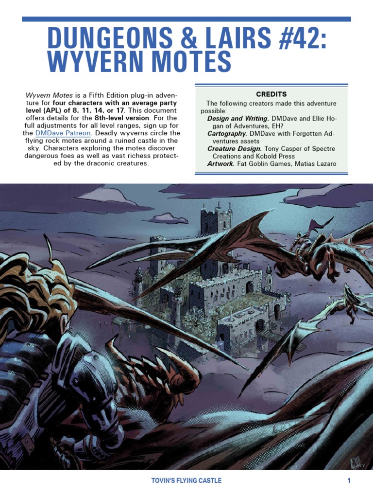 DMDave - Dungeons & Lairs 42 - Wyvern Motes - Free Version | PDF ...