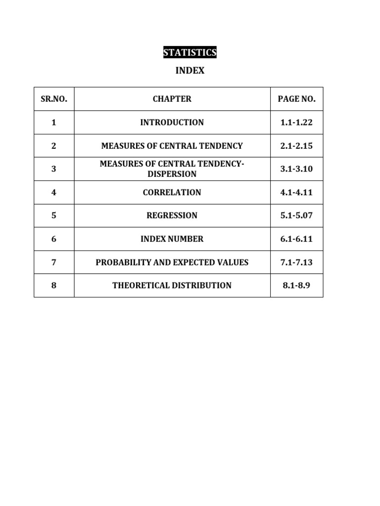 CA Foundation Statistics Notes | PDF | Statistics | Probability ...