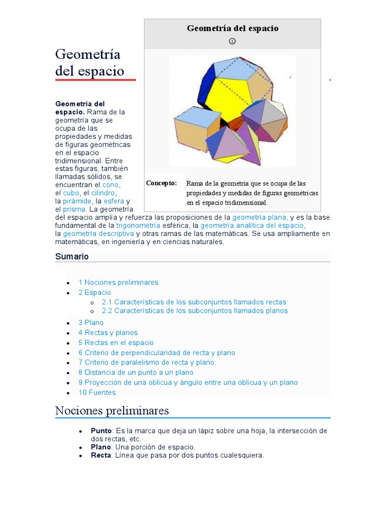 Geometría Del Espacio | PDF | Geometría | Perpendicular