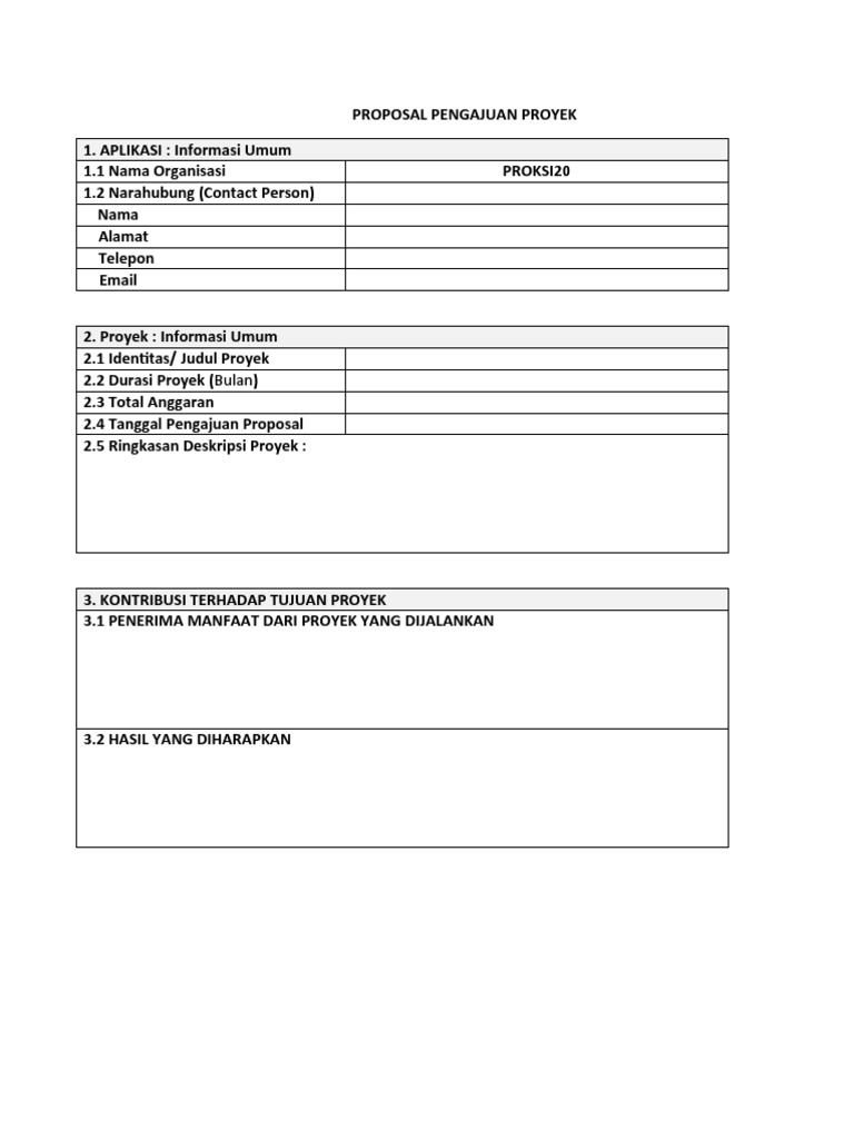 Proposal Pengajuan Proyek | PDF