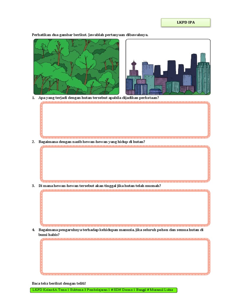 LKPD Kelas 6 Tema 1 Subtema 3 Pembelajaran 1 | PDF