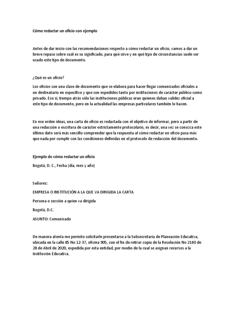 Guía para Redactar un Oficio | PDF