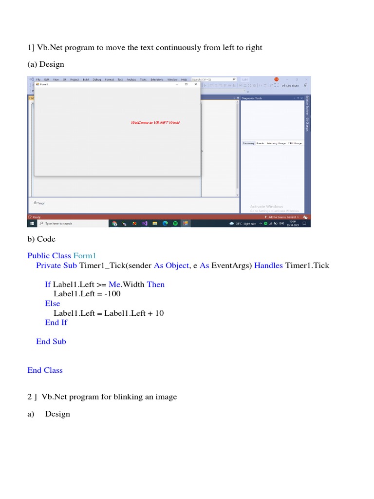Solved VB - NET Lab List | Download Free PDF | Visual Basic .Net | Computer Science
