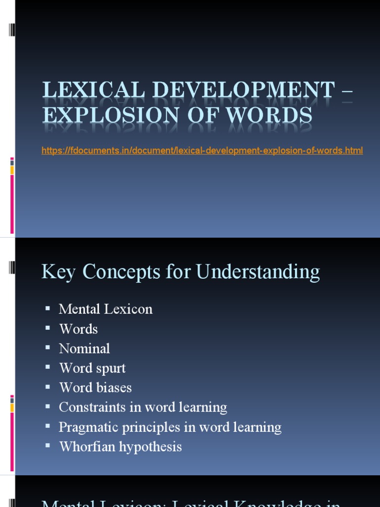Lexical Development Explosion of Words | PDF | Lexicon | Word