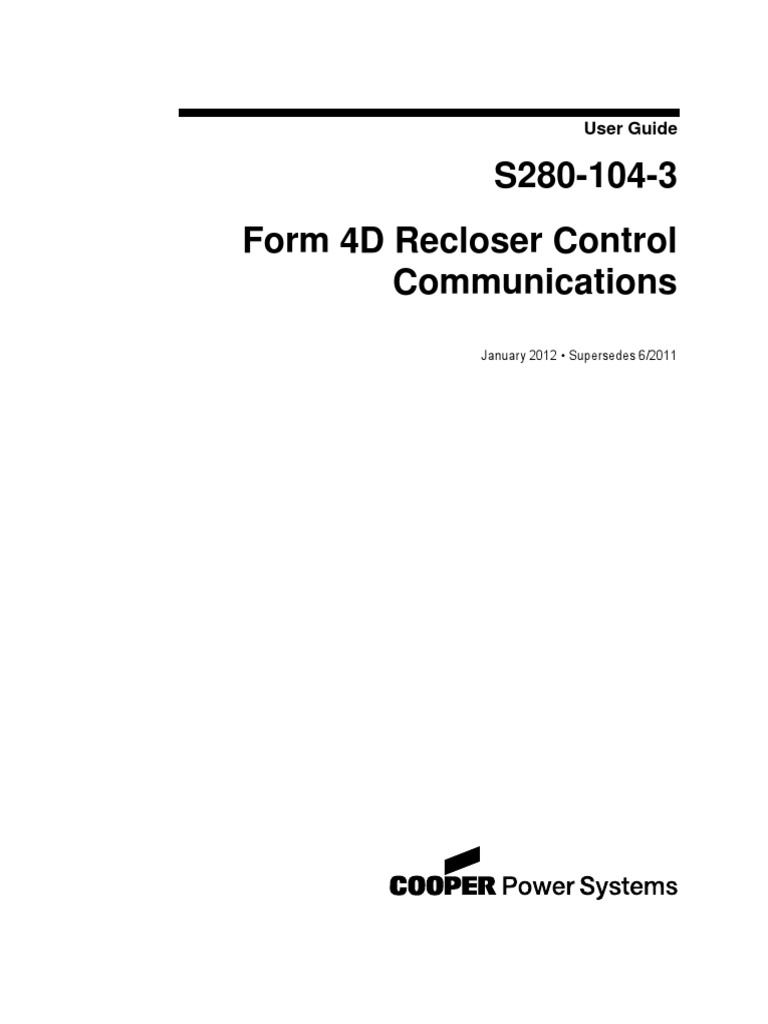 S2801043 - Form 4D Recloser Control Communications - 2012 | PDF | Transmission Medium | Optical ...